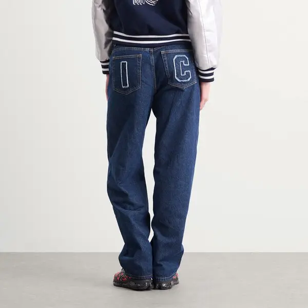 ICECREAM Applique Running Dog Denim Pants