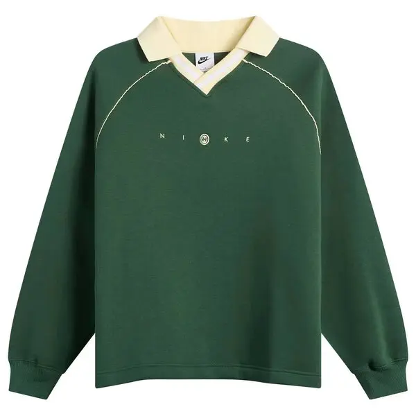 Nike Nsw Phoenix Polo Top Sweatshirt - Fir/alabaster