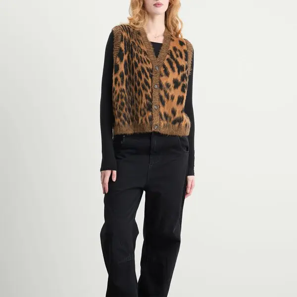 Aries Brushed Leopard Vest