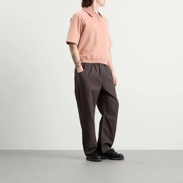 BOUND Snow Wash Jersey Half Zip Polo - Pink