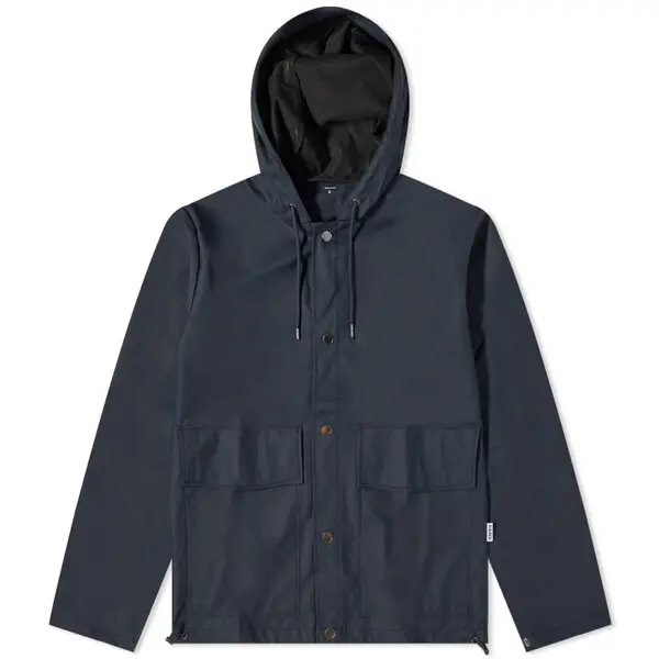 Rains Shorts Hooded Coat Jacket - Navy