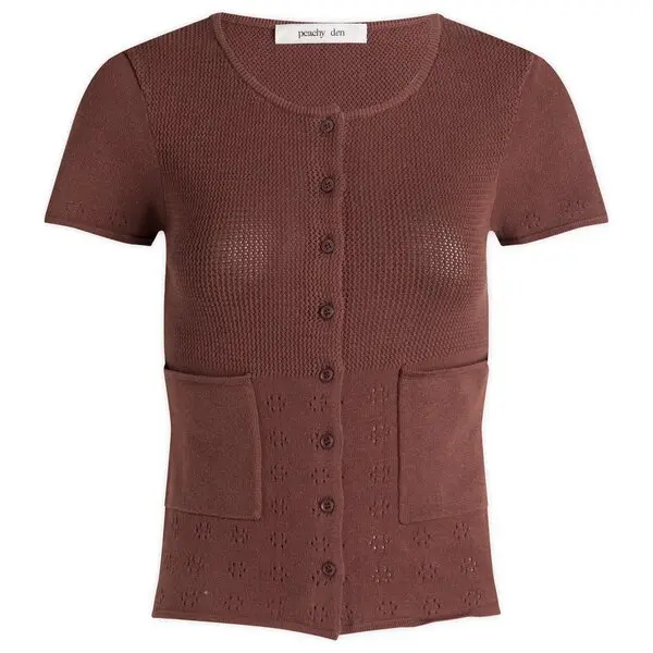 PEACHY DEN Marie Knit Polo Top