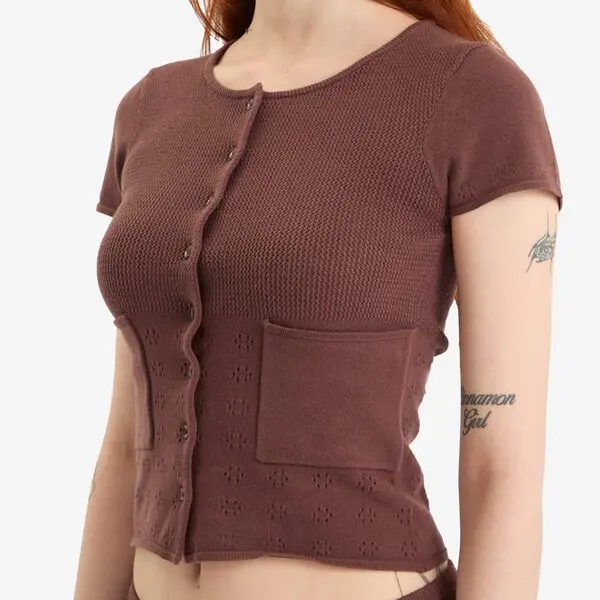 PEACHY DEN Marie Knit Polo Top