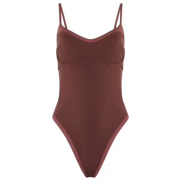 TALA Contrast Underwired Swimsuit - Deep Rust