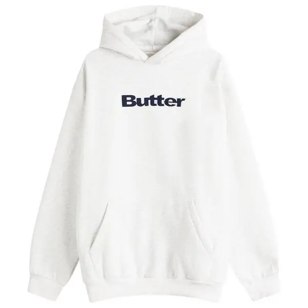 BUTTER GOODS Ripstop Logo Applique Hoodie - Ash