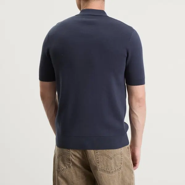 Fred Perry Textured Stripe Knitted Zip Polo Shirt