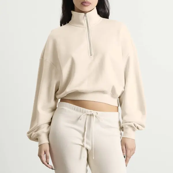 SKIMS Drapey French Terry Half Zip Pullover Sweatshirt
