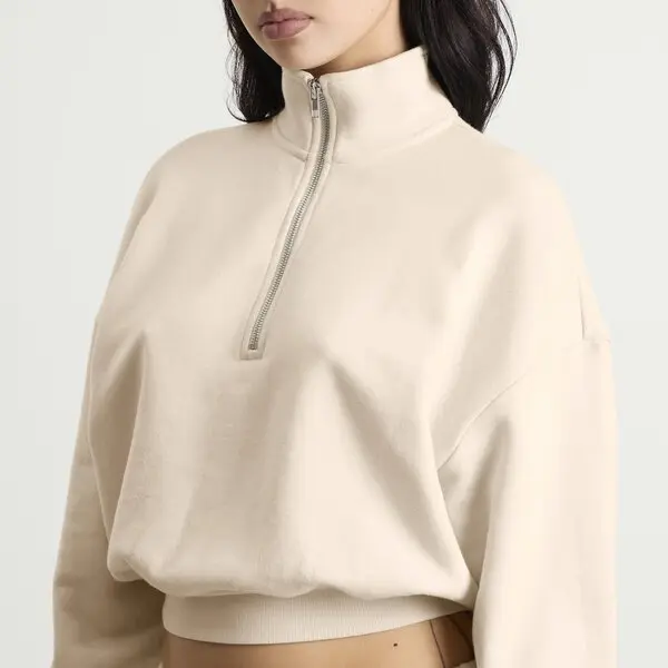 SKIMS Drapey French Terry Half Zip Pullover Sweatshirt