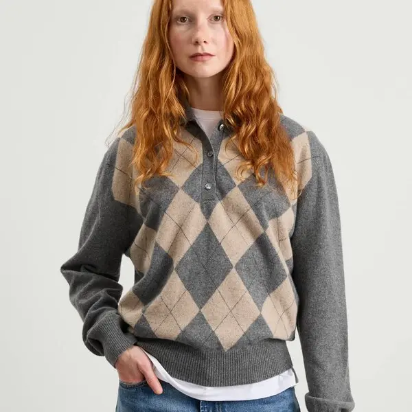RÓHE Argyle Mouliné Polo