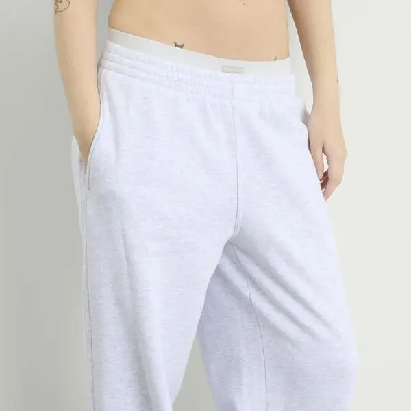 SKIMS Cotton Fleece Exposed Boxer Wide Leg Pants