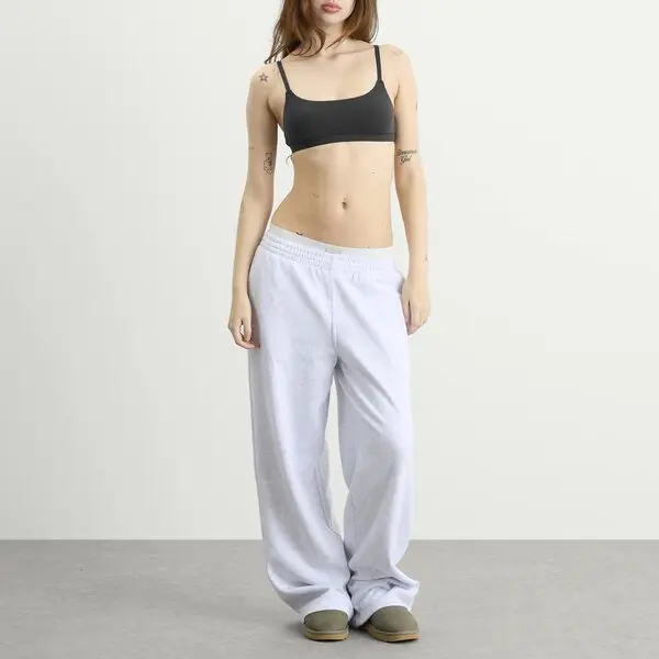 SKIMS Cotton Fleece Exposed Boxer Wide Leg Pants