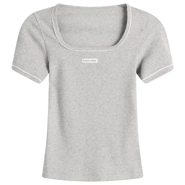 MARINE SERRE Cute 70's Square Neck T-shirt