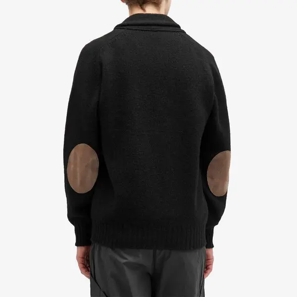 JAMIESON'S OF SHETLAND Elbow Patch Shawl Collar Cardigan
