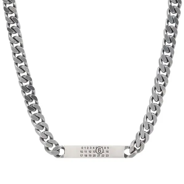 MAISON MARGIELA Id Tag Curb Necklace