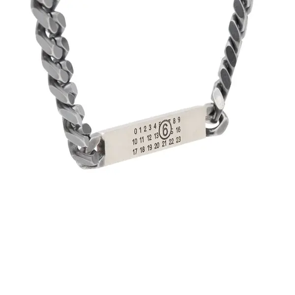 MAISON MARGIELA Id Tag Curb Necklace