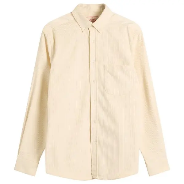 Portuguese Flannel Lobo Button Down Corduroy Shirt - Ecru