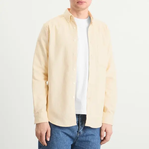 Portuguese Flannel Lobo Button Down Corduroy Shirt - Ecru