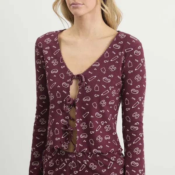 TALA Sleep Lounge Tie Cardigan