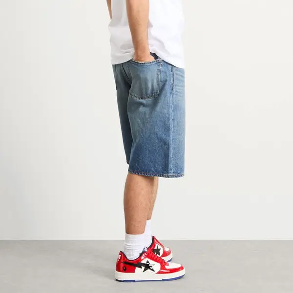 A BATHING APE Twin Sta Relaxed Fit Denim Shorts