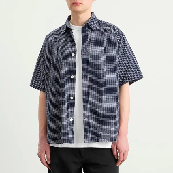 Norse Projects Espevik Oversized Check Shorts Sleeve Shirt
