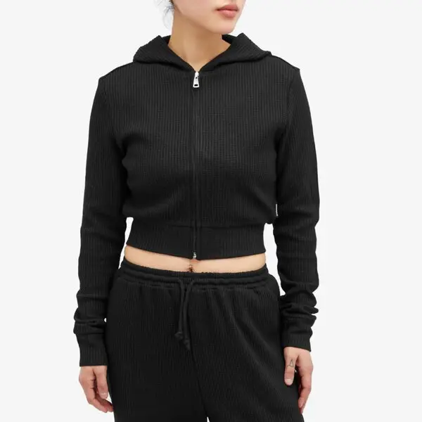 ADANOLA Waffle Zip Up Hoodie