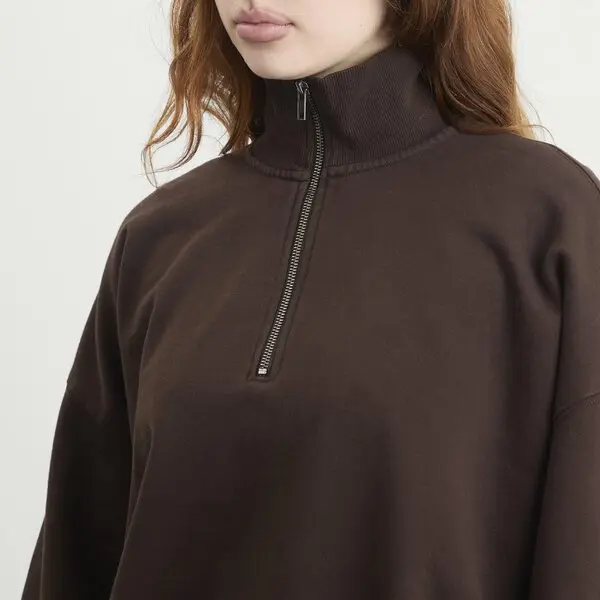 SKIMS Boyfriend Fleece Slouchy Turtleneck Pullover Sweatshirt