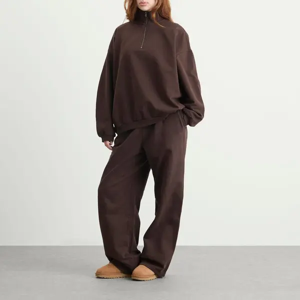 SKIMS Boyfriend Fleece Slouchy Turtleneck Pullover Sweatshirt