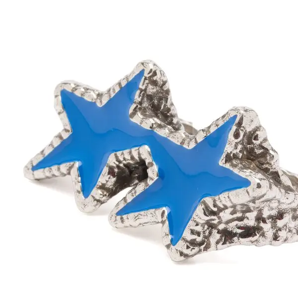 TWOJEYS Blue Melted Stars Knuckle Ring Exclusive - Silver