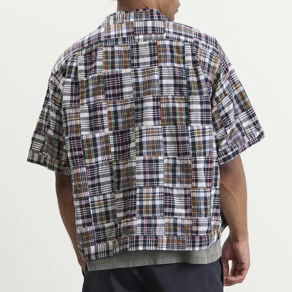 BEAMS Patchwork Madras Cabana Shirt
