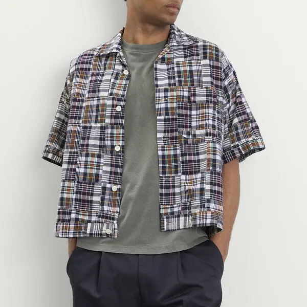 BEAMS Patchwork Madras Cabana Shirt