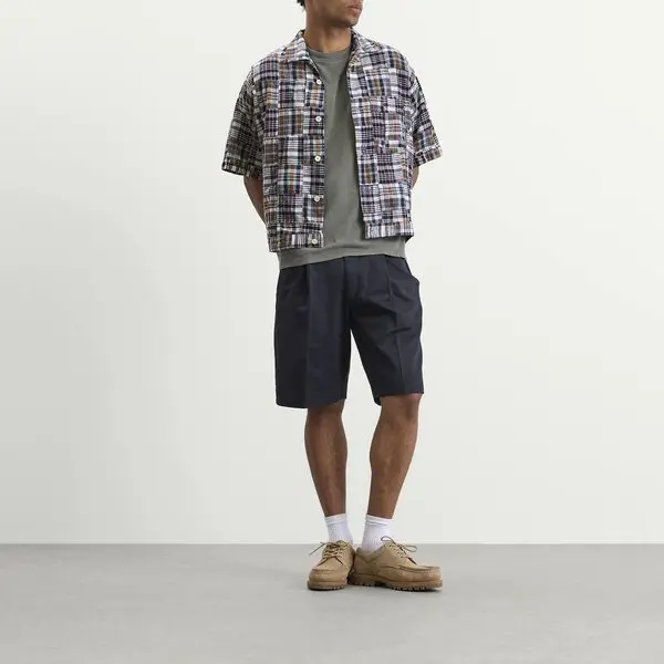 BEAMS Patchwork Madras Cabana Shirt