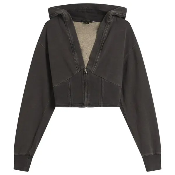 Good American Jeanius Zip Up Hoodie - Black