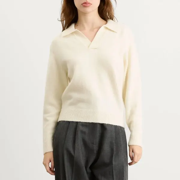 DUNST Open Collar Knit Jumper
