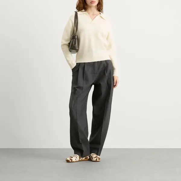 DUNST Open Collar Knit Jumper