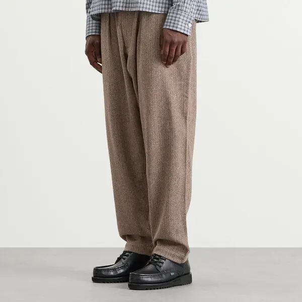 Universal Works Wool Herringbone Pleated Track Pant