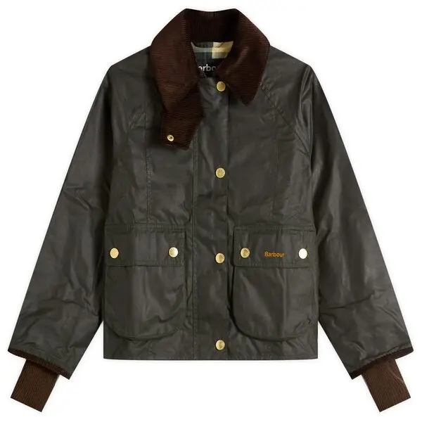 Barbour Cropped Beadnell Wax Jacket - Sage/ancient