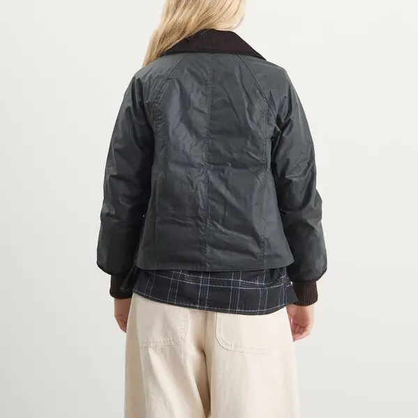 Barbour Cropped Beadnell Wax Jacket - Sage/ancient