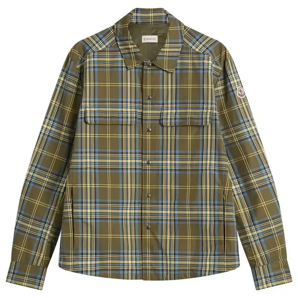 Moncler Eco Nylon Check Shirt Jacket - Green