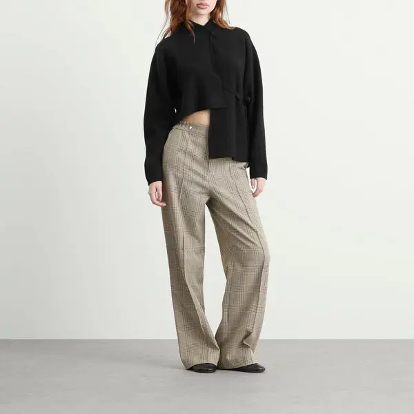 STEL Check Straight Leg Trousers