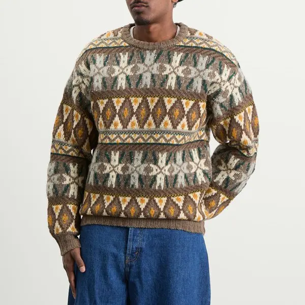 BEAMS Fair Isle Crew Neck Jumper