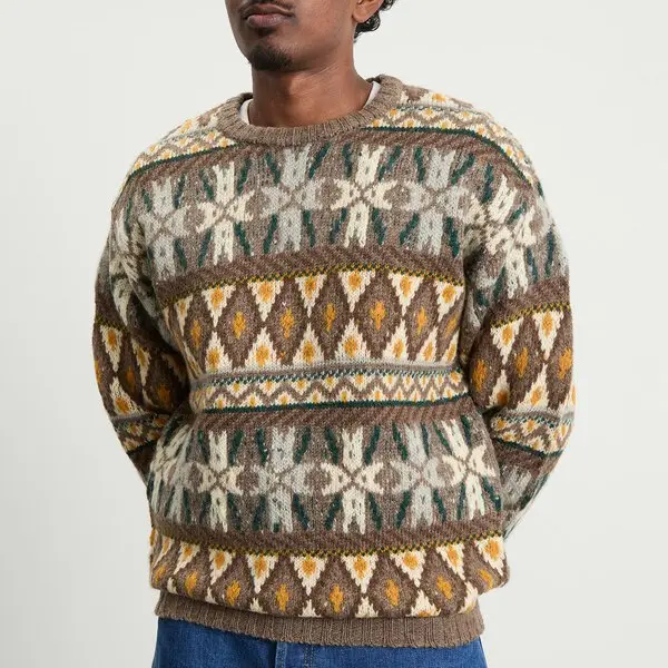 BEAMS Fair Isle Crew Neck Jumper