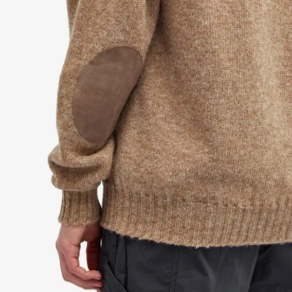 JAMIESON'S OF SHETLAND Elbow Patch Shawl Collar Cardigan
