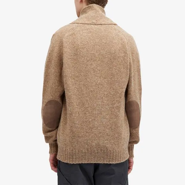 JAMIESON'S OF SHETLAND Elbow Patch Shawl Collar Cardigan