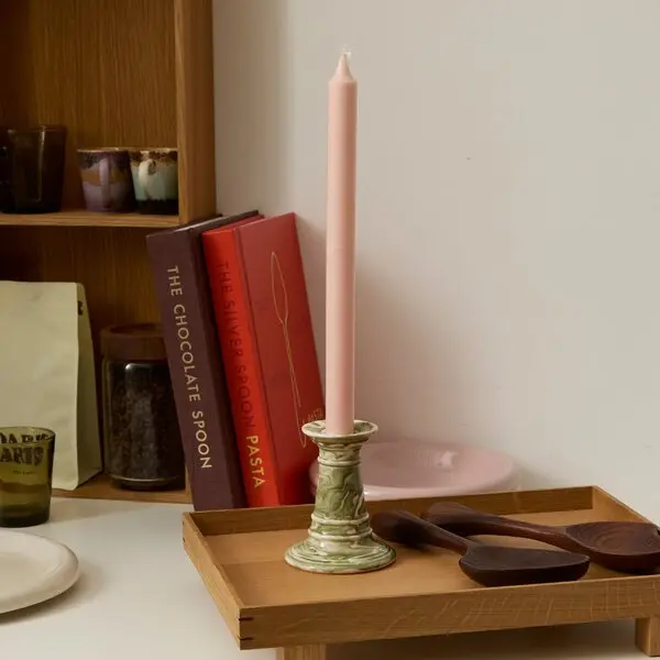 THE CONRAN SHOP Wardour Stubby Candlestick - Green