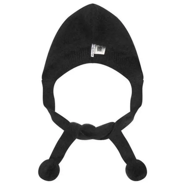 Acne Studios Klavad Fluffy Beanie Hat & Scarf - Black
