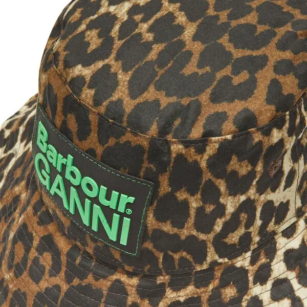 Barbour X Ganni Waxed Leopard Hat - Leopard Print