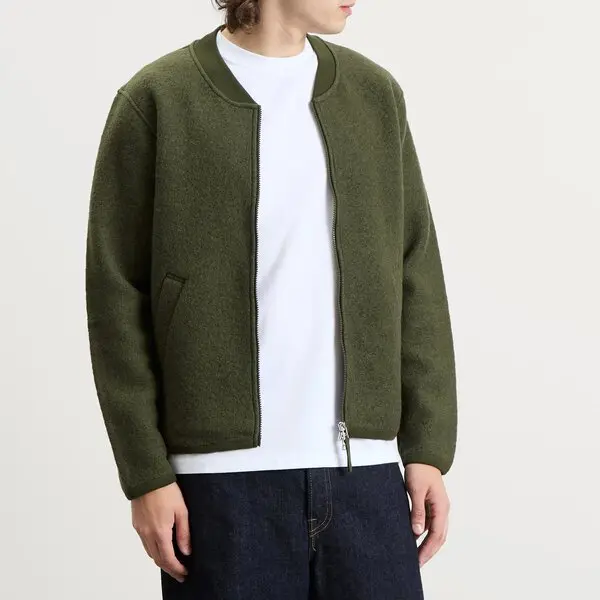 Universal Works Wool Fleece Zip Bomber Presented Jacket