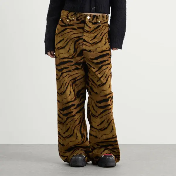GANNI Printed Flock Denim Baggy Jeans