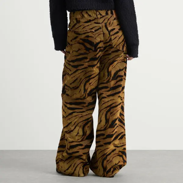 GANNI Printed Flock Denim Baggy Jeans