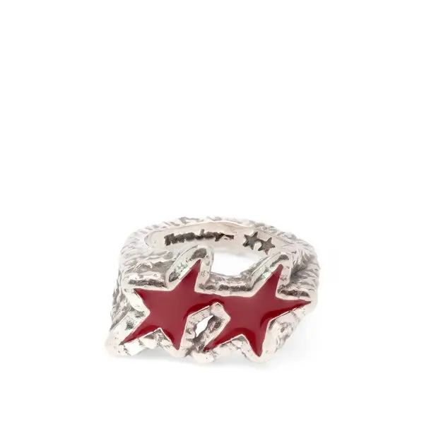 TWOJEYS Red Melted Stars Ring Exclusive - Silver